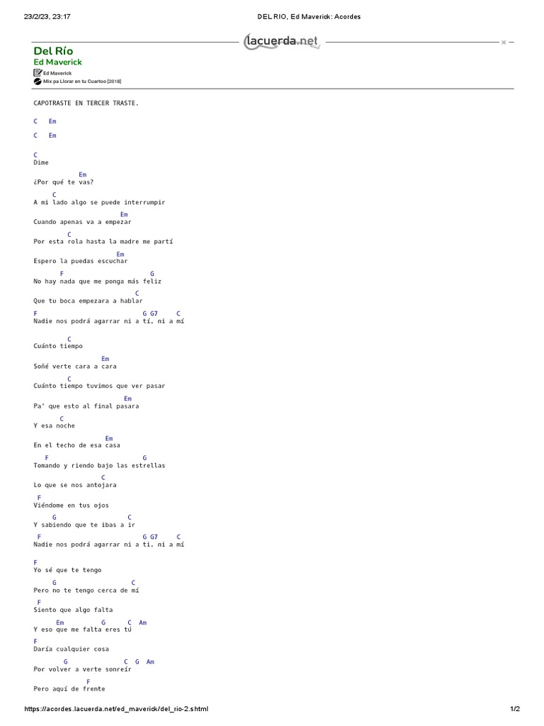 DEL RIO, Ed Maverick - Acordes | PDF