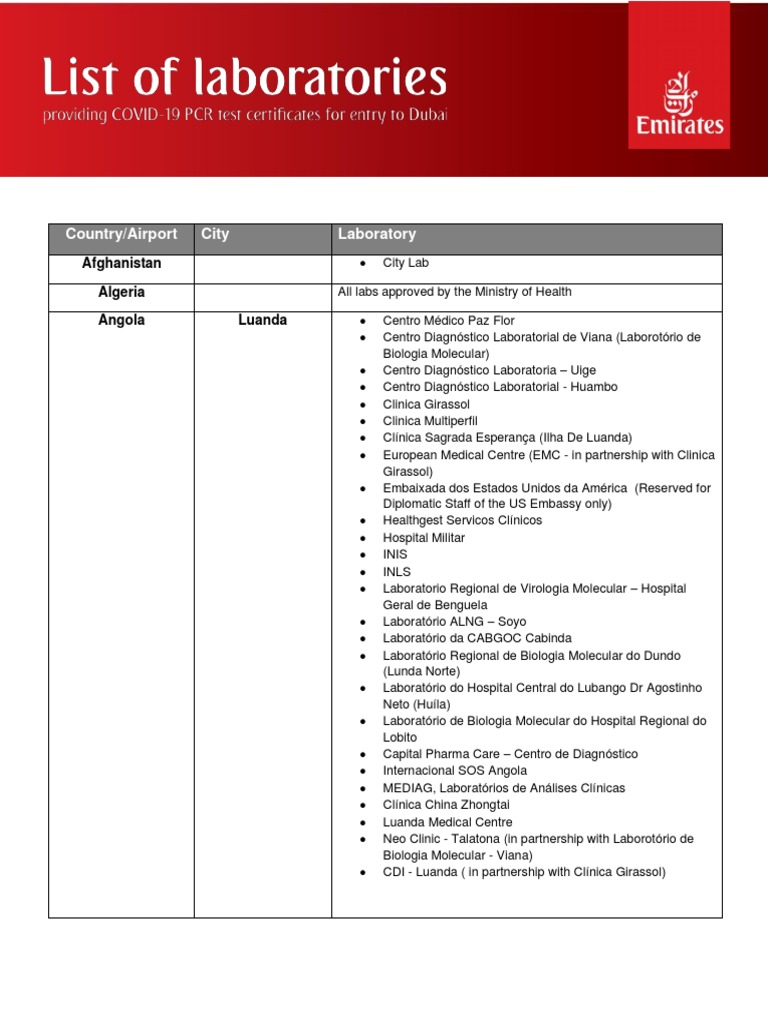 Approved Laboratories Pdf Medical Laboratory Hospital