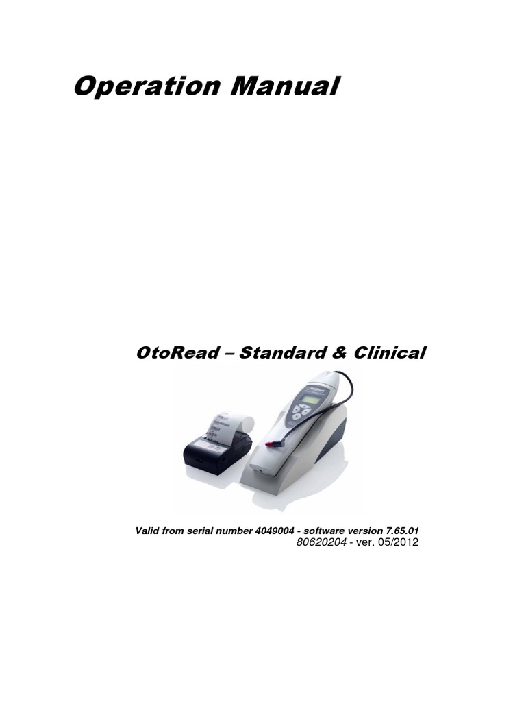 OtoRead Standard Clinical | PDF | Hearing