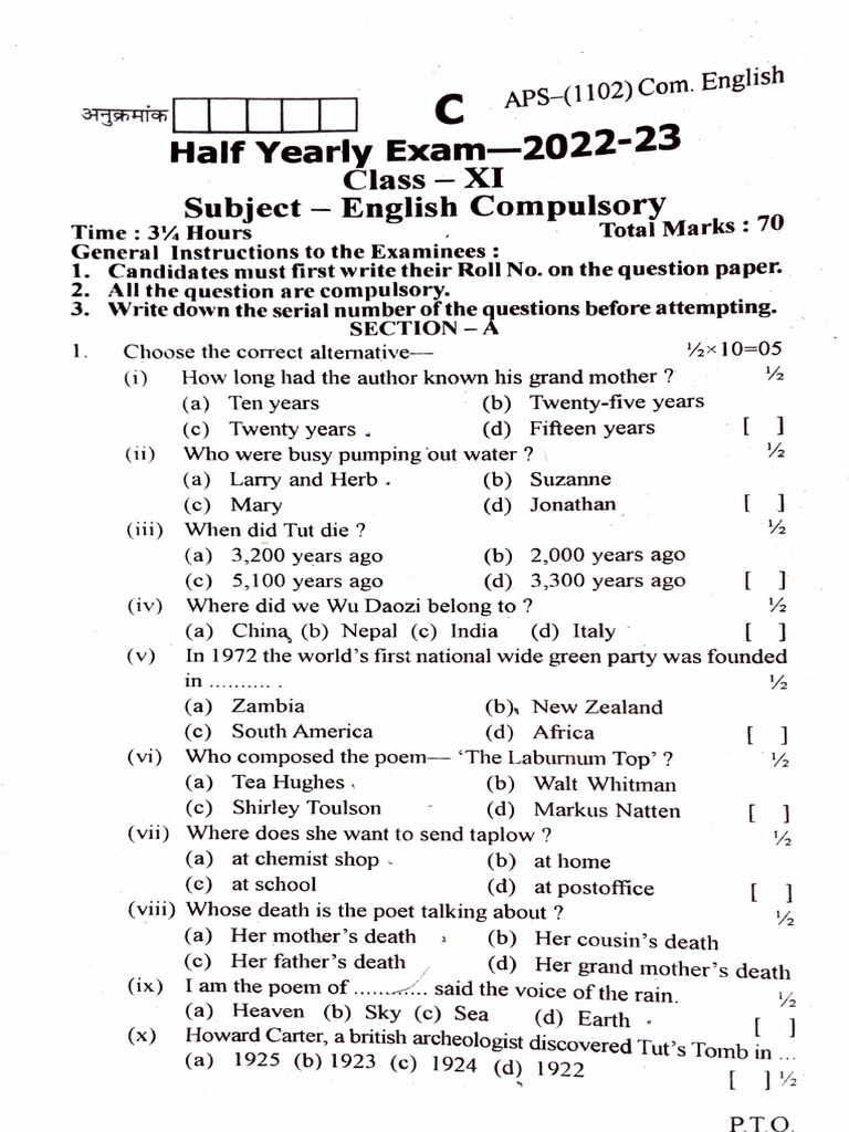Class 11th English | PDF