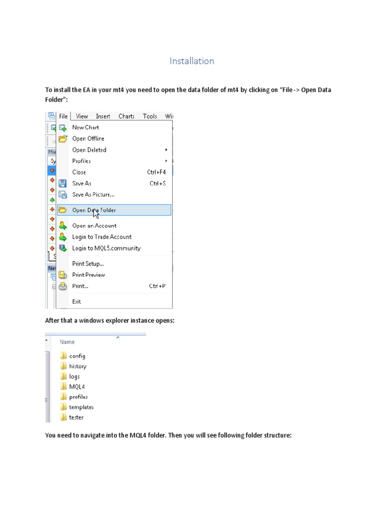 EA Installation Guide for MT4 | PDF | Business | Computers