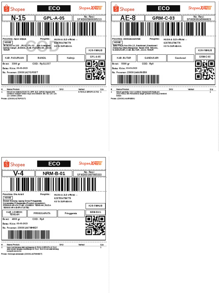 FIKI 01.03 Shopee Express ECONOMY | PDF