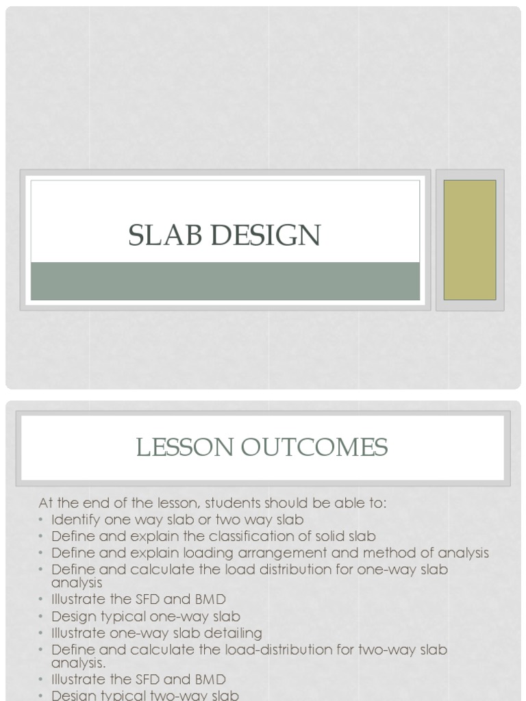 Slab Design | PDF | Beam (Structure) | Bending