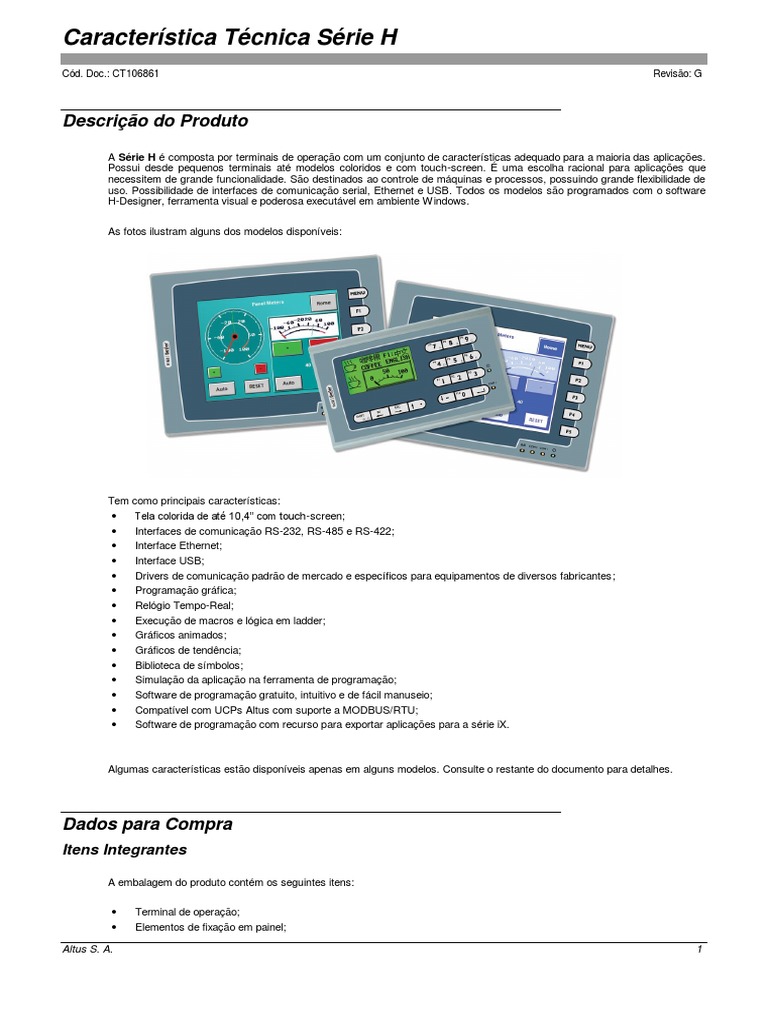 Caracteristicas Tecnicas Serie H | PDF | Rede de computadores | Programas