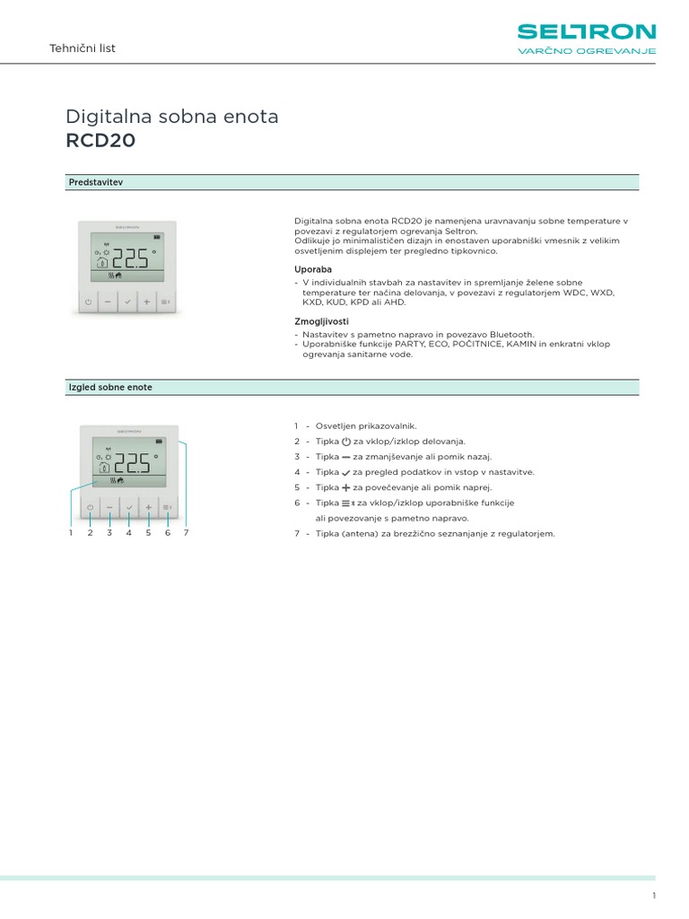 Tehncni List RCD20 SI | PDF