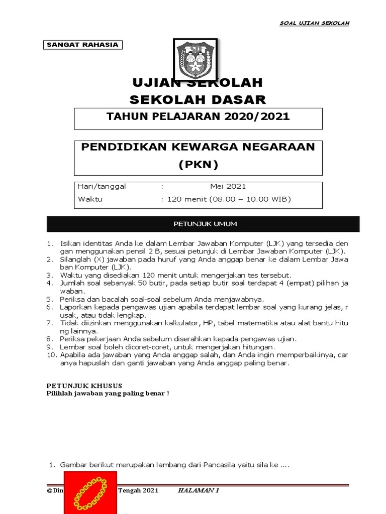 Soal US PKN - 50 Fix-B | PDF