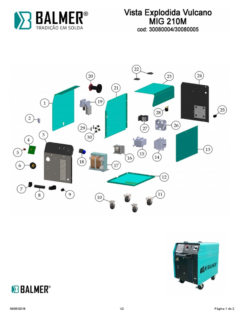 Vista Explodida Vulcano MIG 210M - v3 | PDF