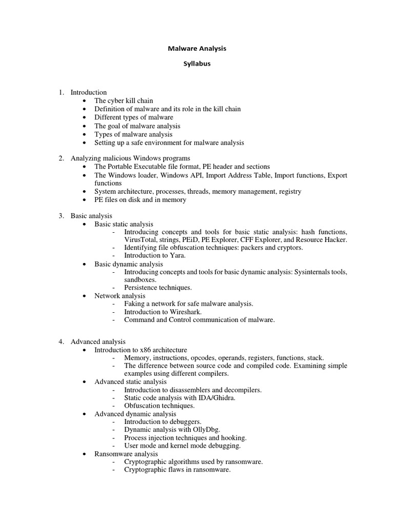Malware Syllabus | Download Free PDF | Malware | Computer Programming