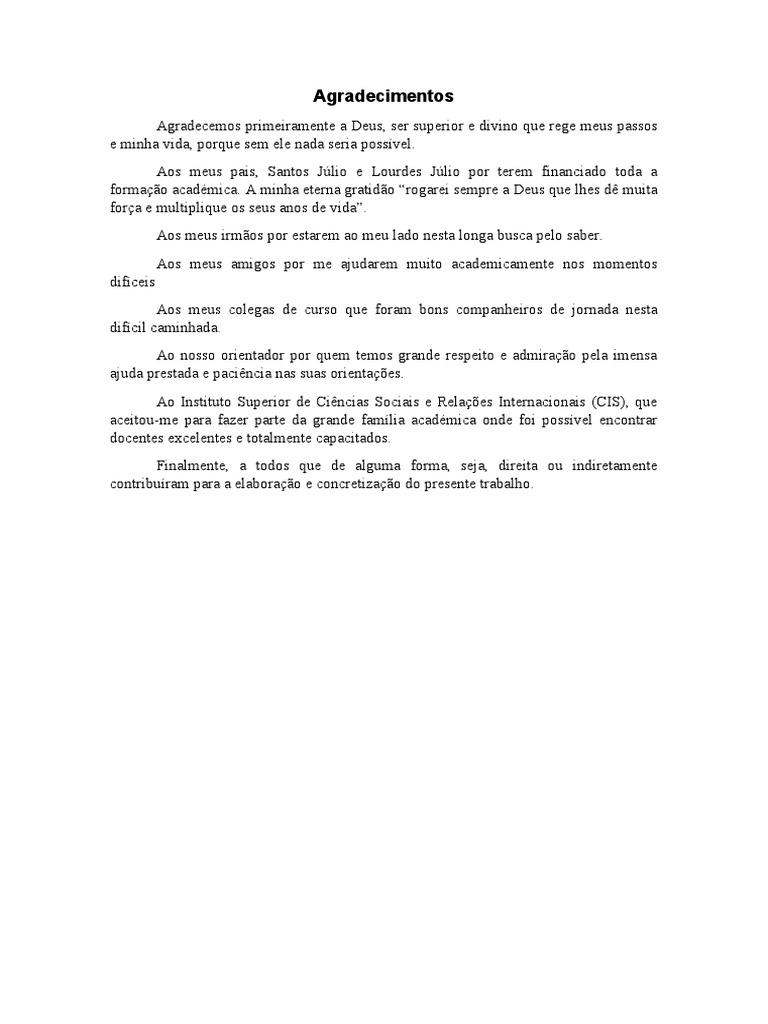 Agradecimentos | PDF