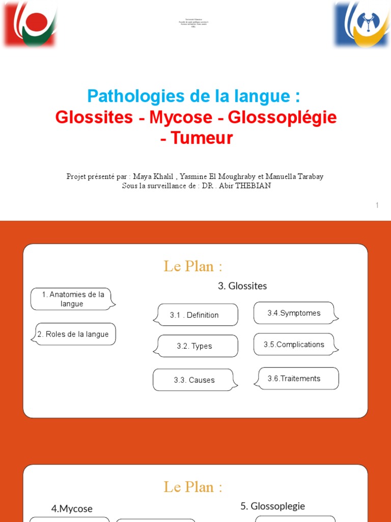 Projet - Orl Pathologie de La Langue - Maya - Yasmine Et Manuella | PDF ...