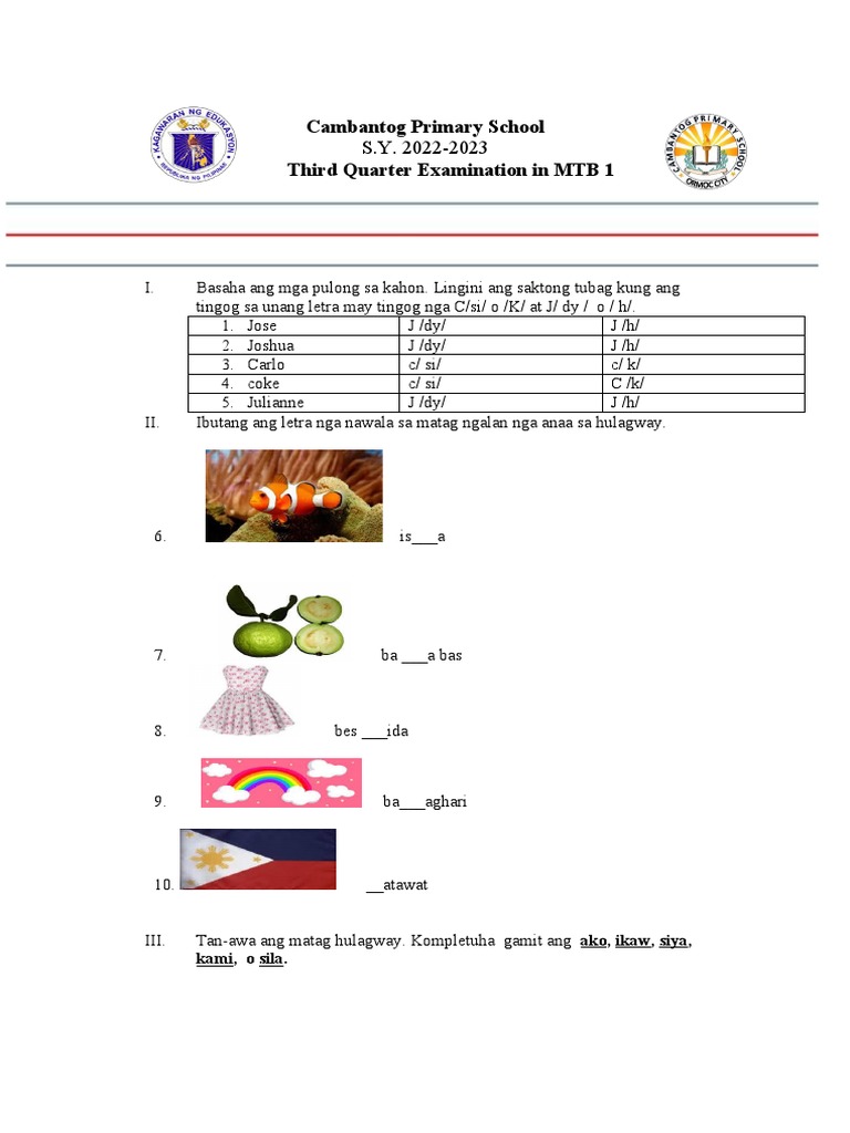 PT - MTB 1 - Q3 | PDF