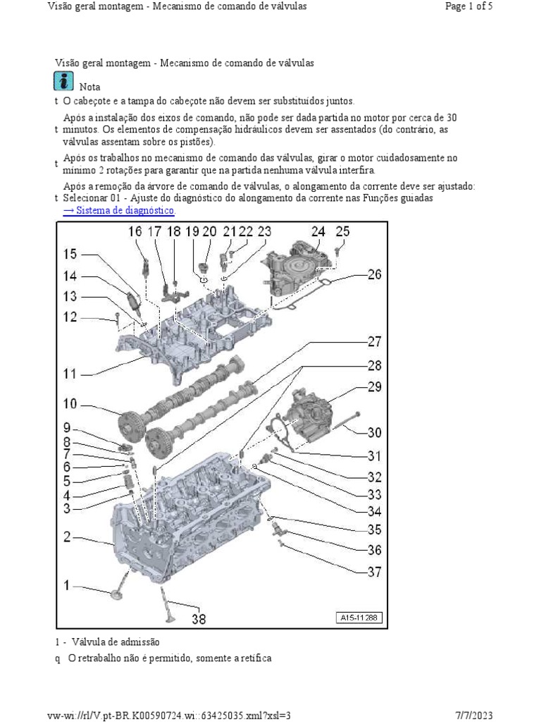 Mecanismo de Comando de Válvulas | PDF | Motores | Engenharia Mecânica