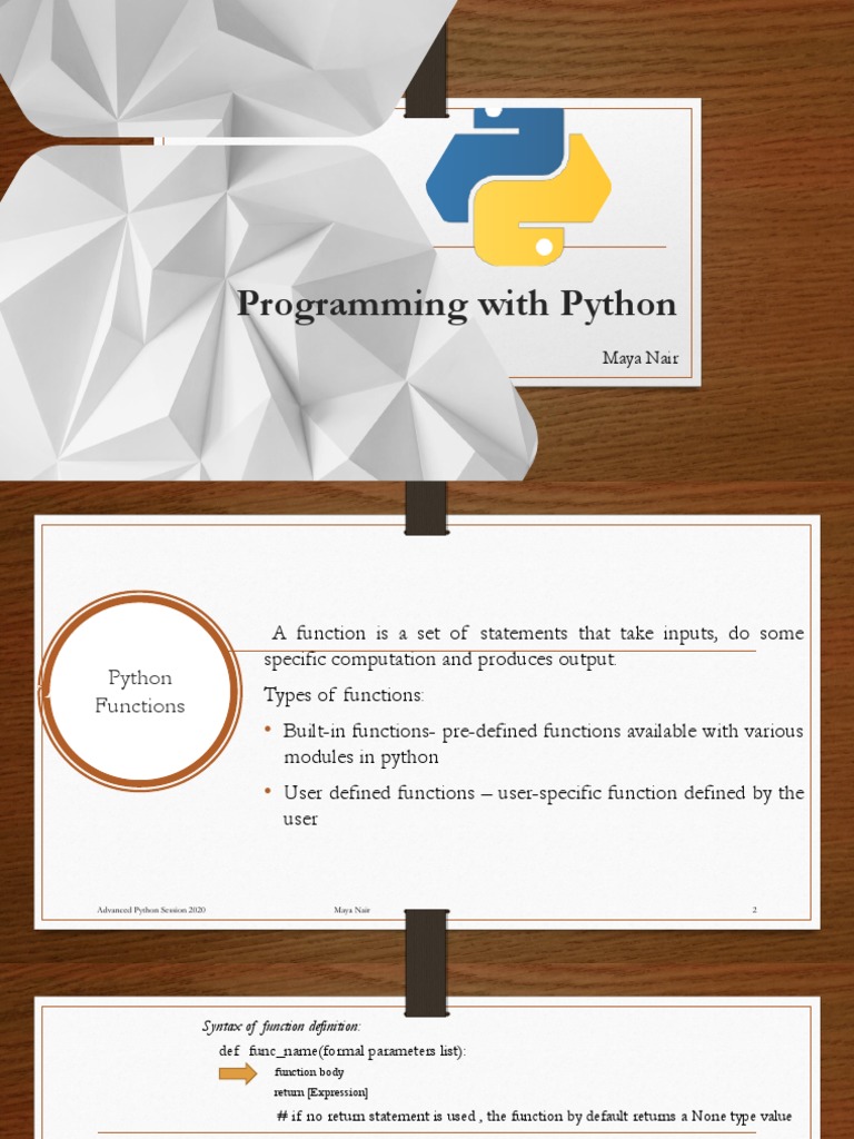 Programming With Python I Notes2 Pdf Parameter Computer 2613