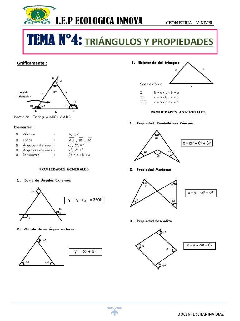 4 Triangulos - Propiedades | PDF | Geometría