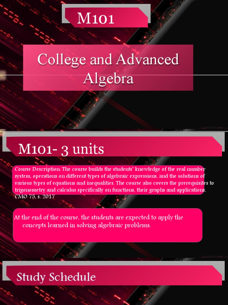 College Algebra Course Overview | PDF | Equations | Mathematical Objects
