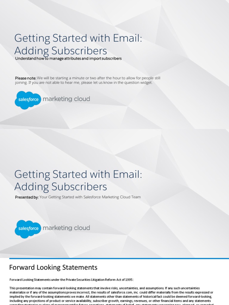 (MC) Adding Subscribers and SF Reports | Download Free PDF | Form 10 K | Cloud Computing
