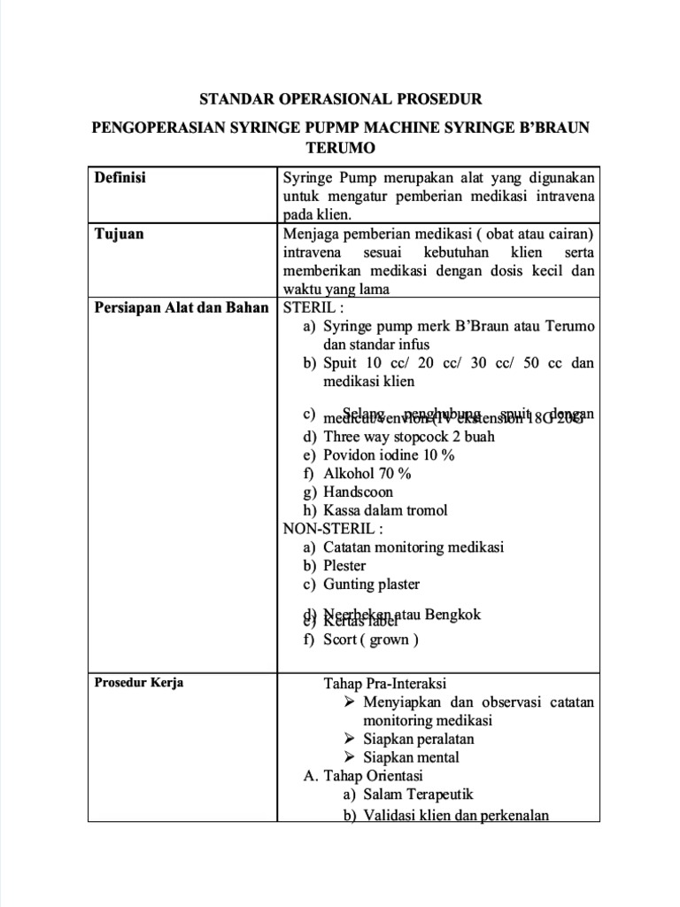 PDF Sop Syringe Pump Compress | PDF | Digital Electronics