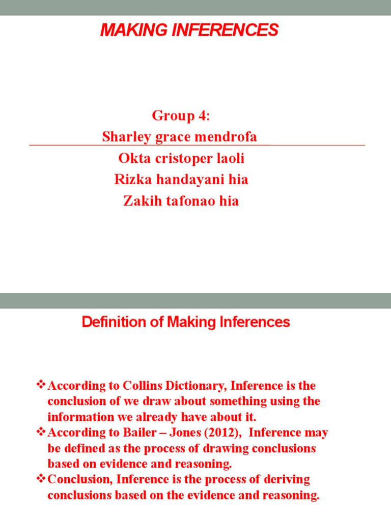 Making Inferences | PDF | Inference | Question