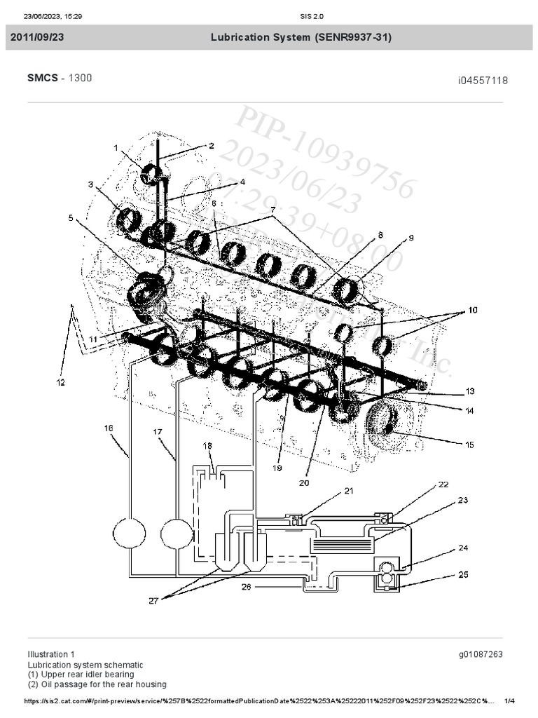 Lub Sistem C32 777E SIS 2.0 | PDF | Internal Combustion Engine | Piston