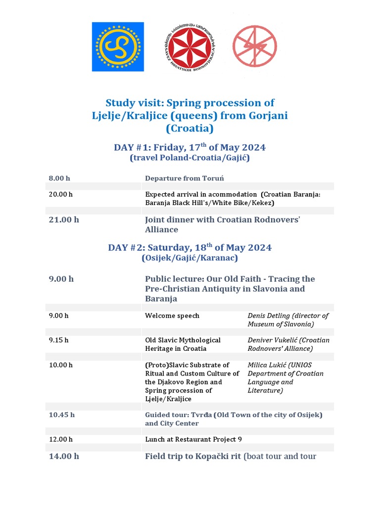 Study Visit Spring Procession of Ljelje Kraljice Croatia | PDF | Social ...
