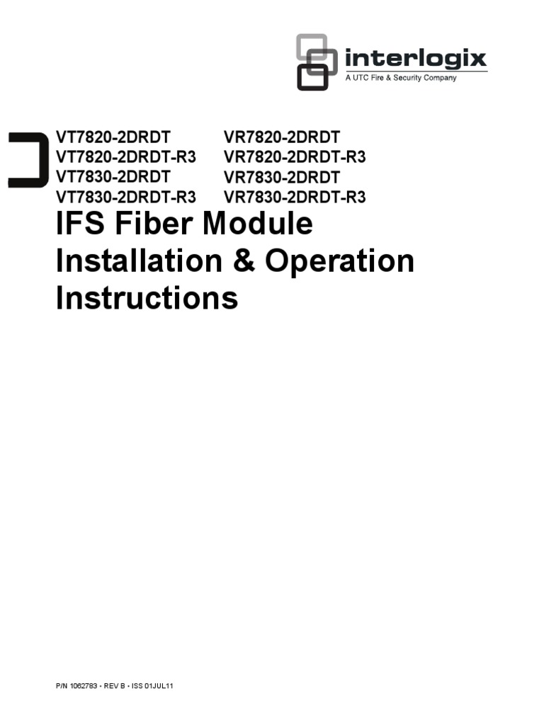 Ifs Vtvr7820 7830-2drdt Install & Oper Instr | PDF | Electromagnetic Interference | Electronics