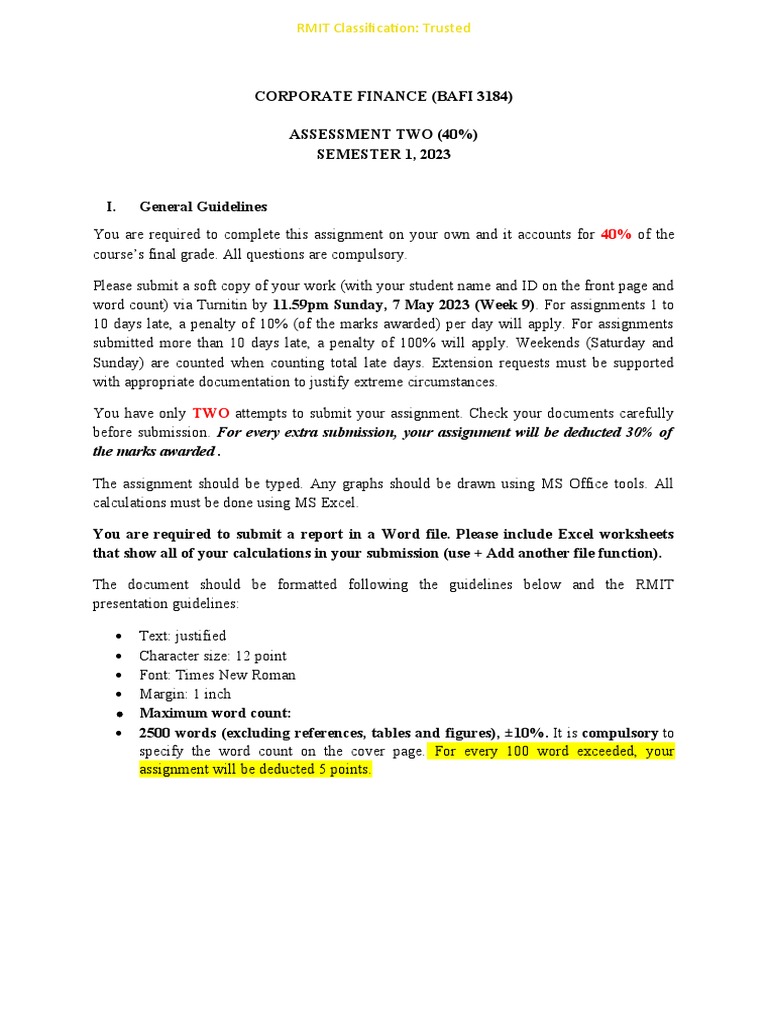 2023 4AssignmentTwoInstructionsS12023-updated | PDF | Economies | Business