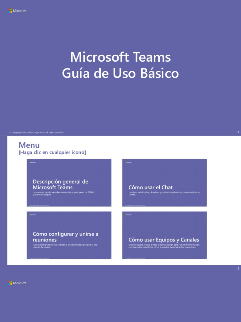 Microsoft Teams - Guia de Uso Basico v1 | PDF | Chat en linea | Microsoft