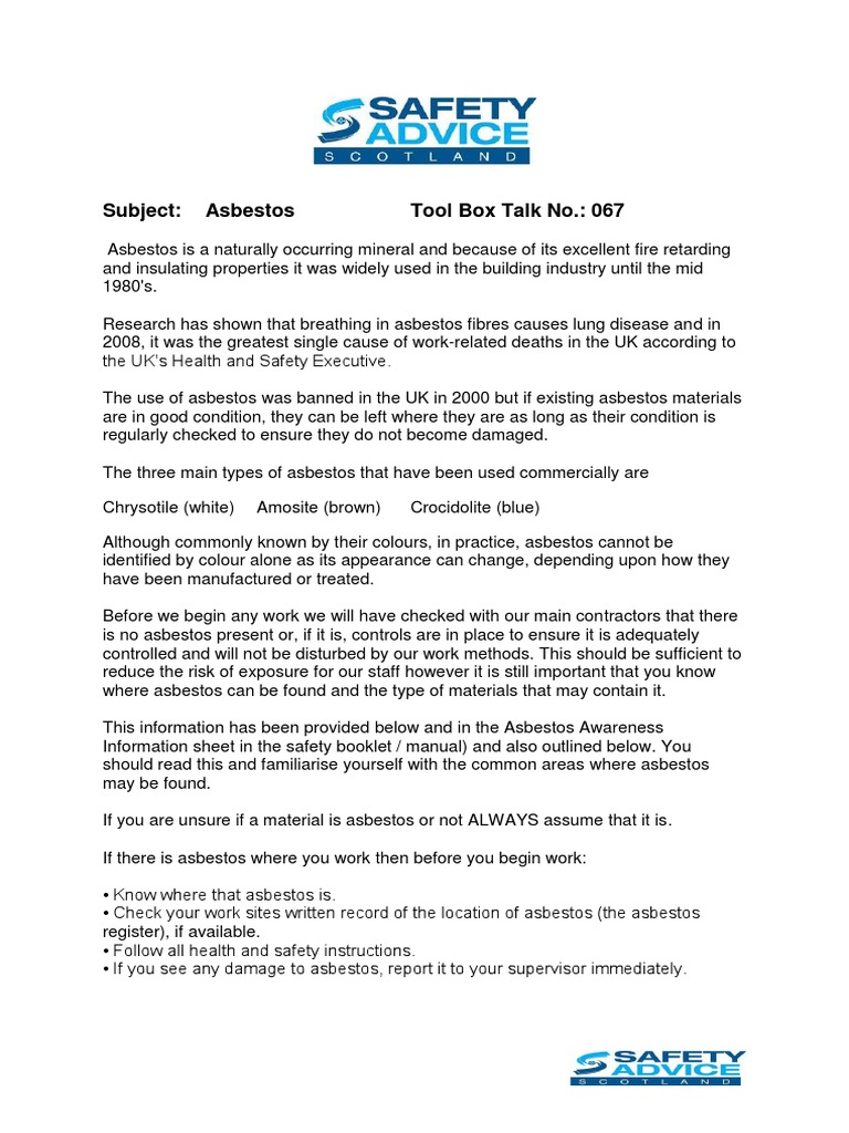 TBT 067 Asbestos | PDF | Asbestos | Civil Engineering