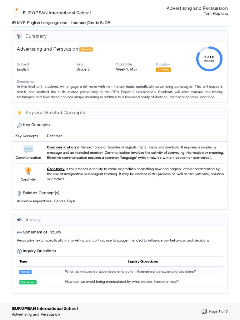 Advertising and Persuasion | PDF | Communication | English Studies