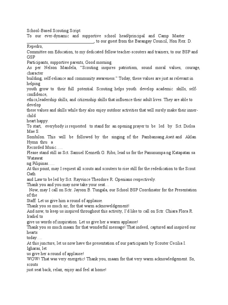 Emcee Scouting | PDF | Scouting | Youth Organizations