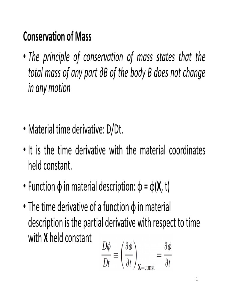 14 - Conservation of Mass-Lesson1 | PDF | Derivative | Fluid Dynamics