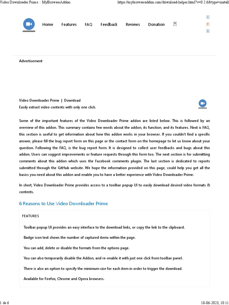 Video Downloader Prime MyBrowserAddon | PDF | Computing | Computer Data