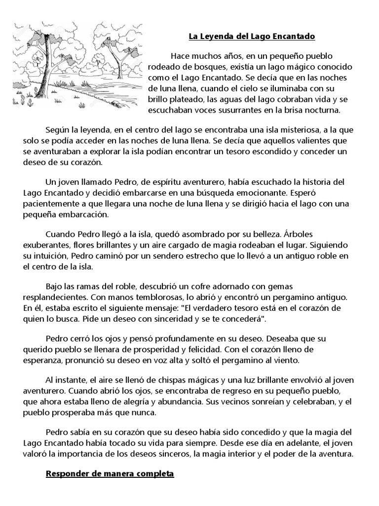 TEXTO La Leyenda Del Lago Encantado | PDF