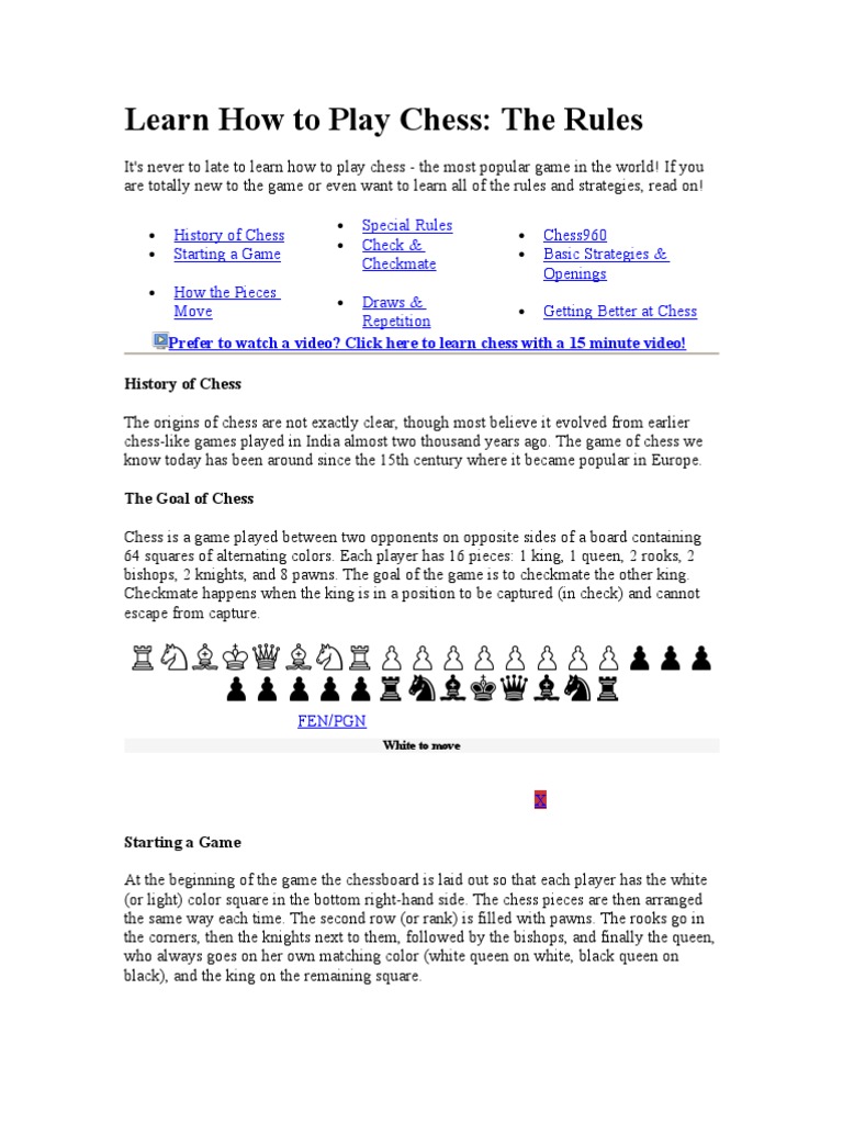 Chess Rules | PDF | Chess | Chess Strategy