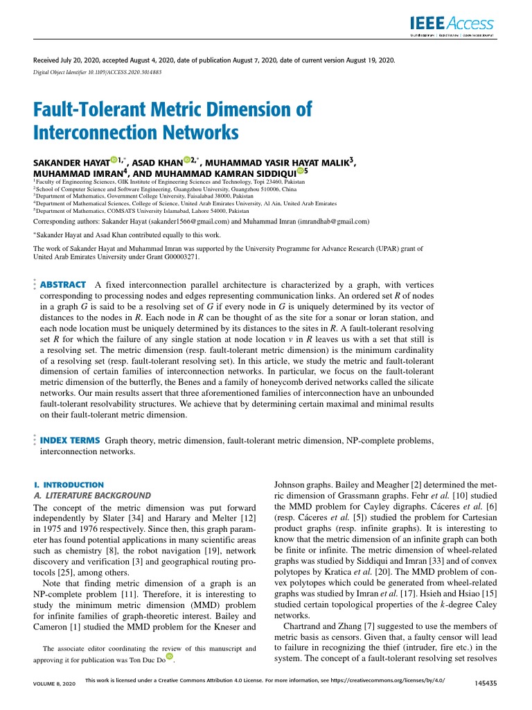 Fault Tolerant Metric Dimension Of Interconnection Networks 2zrj29i7ql Pdf Tetrahedron 8213