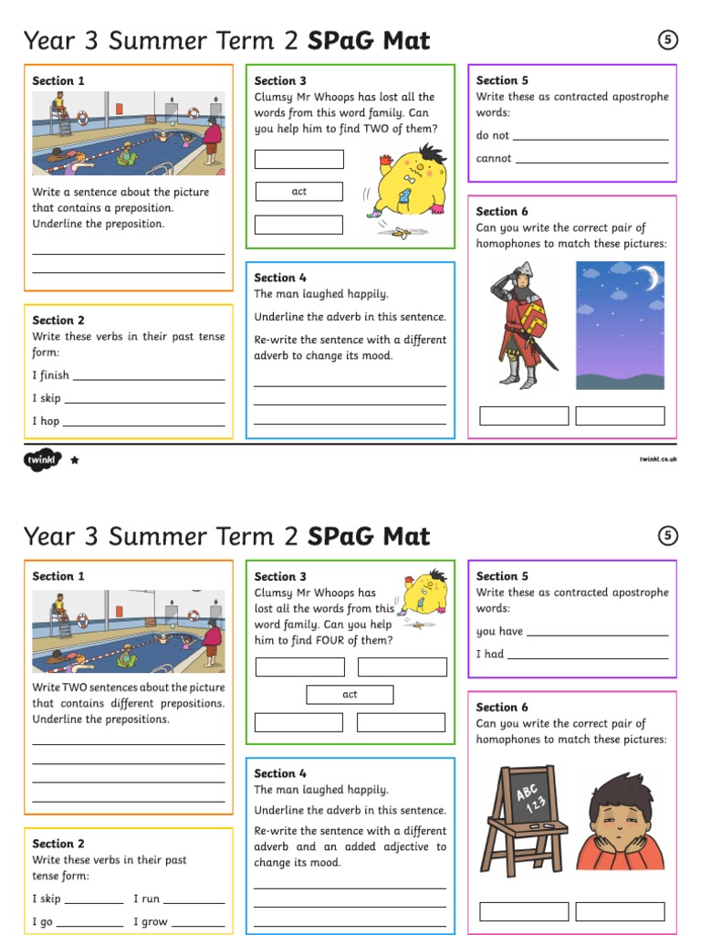 Year 3 Summer Term 2 Spag Activity Mat 5 | PDF