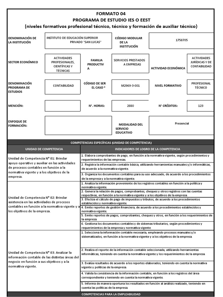 Programa de Estudios | PDF | Contabilidad | Moralidad