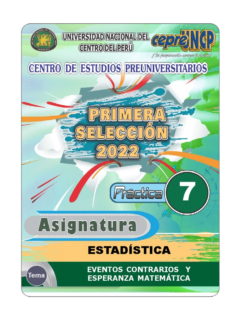 Estadística 07 PS | PDF | Valor esperado | Probabilidad