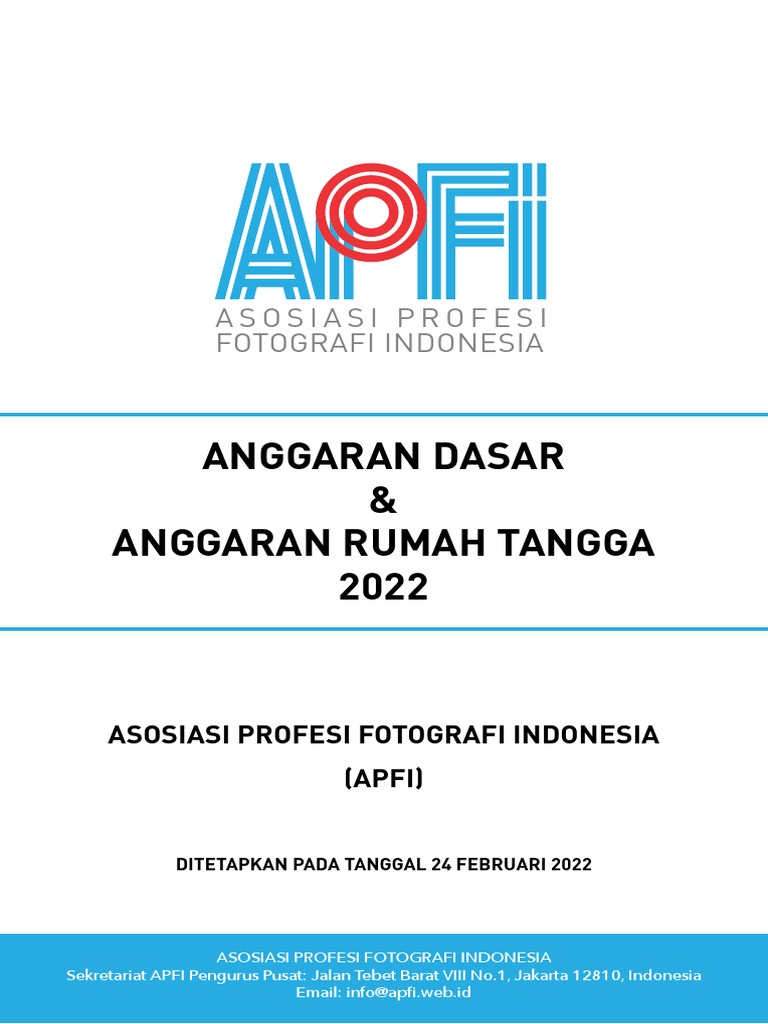 AD ART APFI - Munaslub 2022 - Final Cetak | PDF