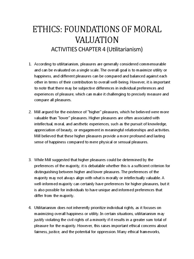 Understanding Utilitarianism Ethics | PDF | Utilitarianism | Pleasure
