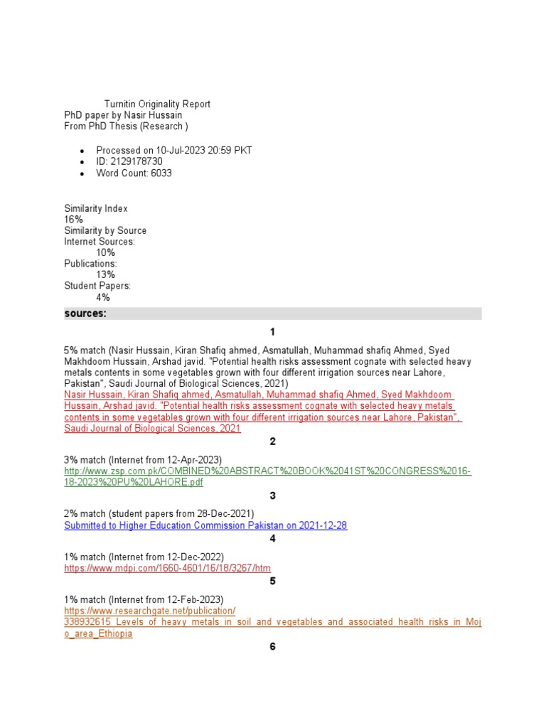 Turnitin Originality Report | Download Free PDF | Sewage | Lead