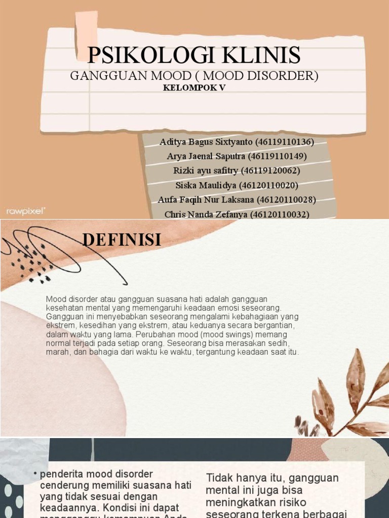 Psikologi Klinis Kelompok 5 Gangguan Mood (Mood Disorder) | PDF