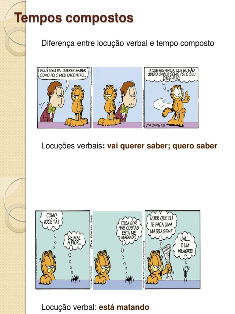 Tempos Compostos e Locuções Verbais | PDF | Tempo gramatical | Mecânica ...