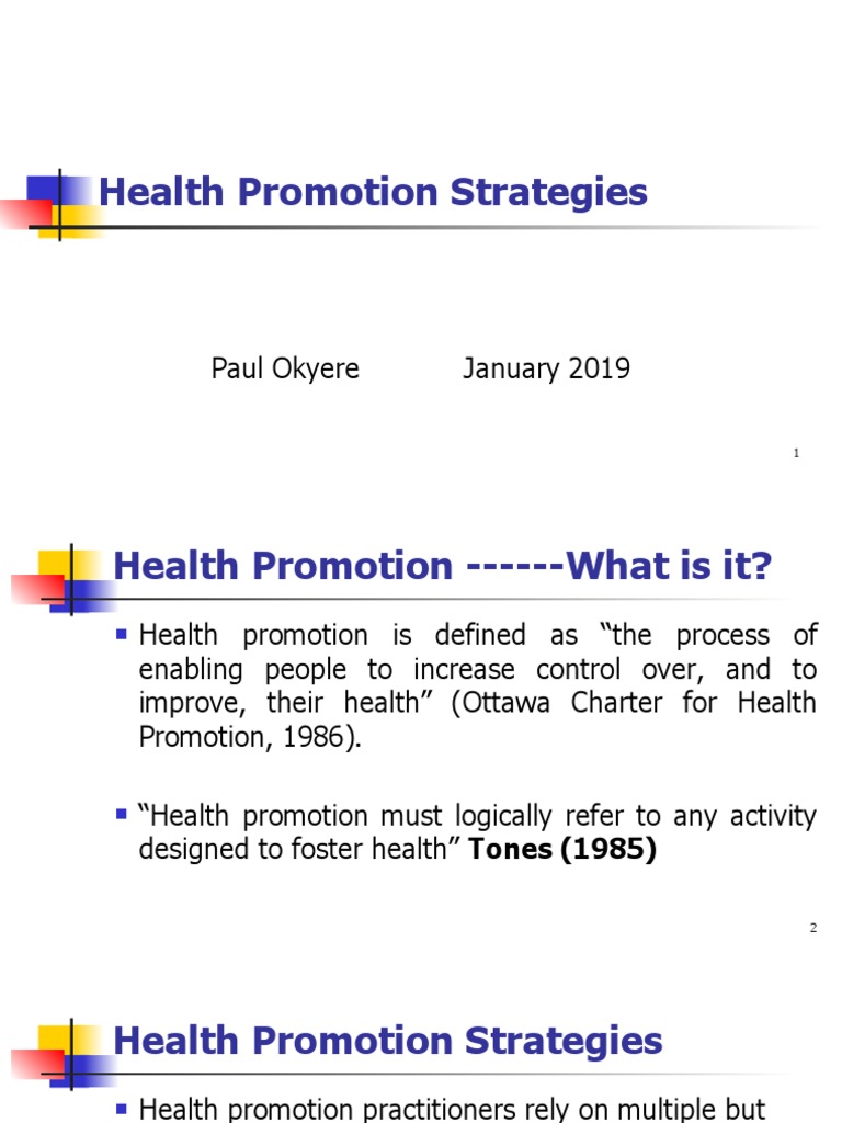 Health Promotion Strategies | PDF | Health Promotion | Community