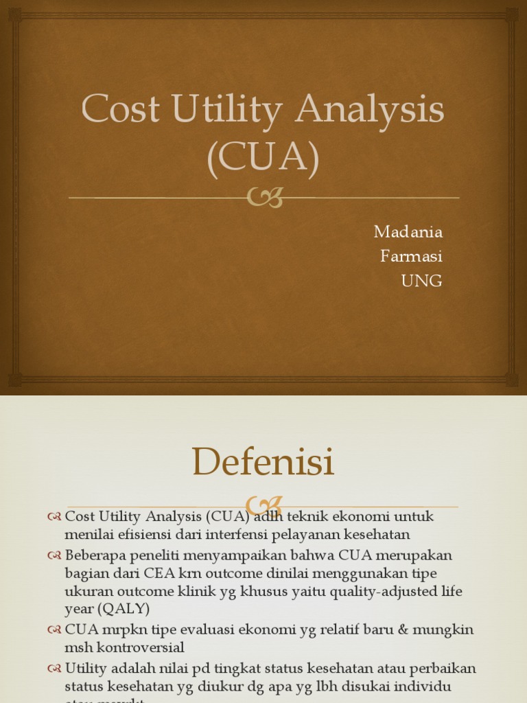 Cost Utility Analysis (CUA) | PDF