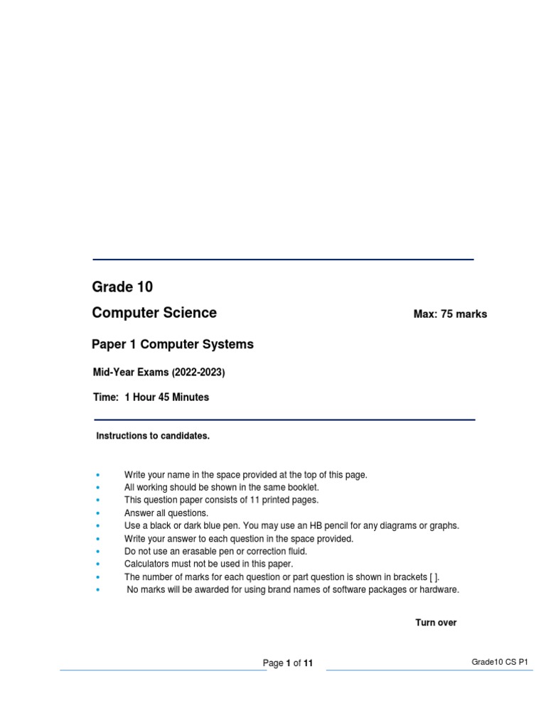 GR 10 - CompSci - P1 | PDF | Artificial Intelligence | Intelligence (AI ...