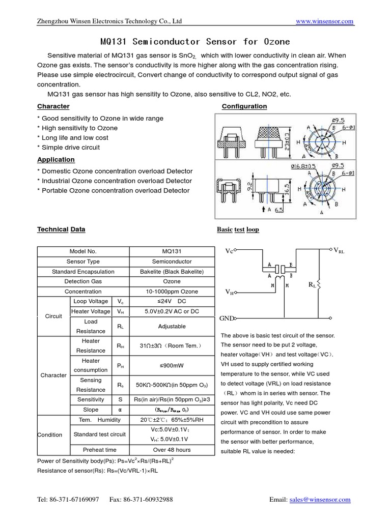 MQ 131 | PDF | Sensor | Electrical Resistance And Conductance