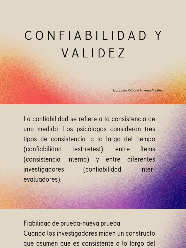 Confiabilidad y Validez | PDF | Matemáticas Aplicadas | Ciencia cognitiva