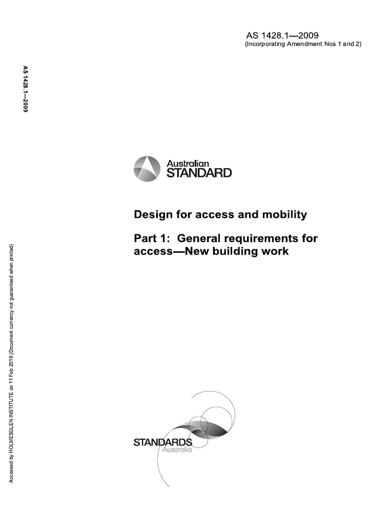 AS1428.1-Design For Access and Mobility | PDF