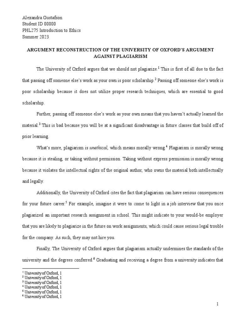 Example Argument Reconstruction | PDF